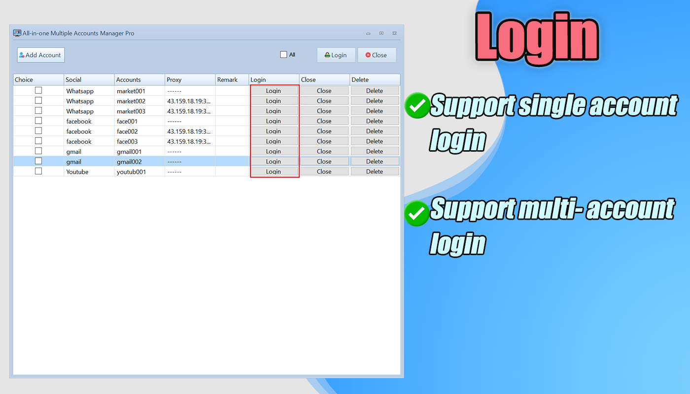 All-in-one Multiple Accounts Manager Pro by GalaxyXStudio | CodeCanyon