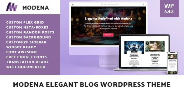 Modena Elegant Blog WordPress Theme by emagweb | ThemeForest
