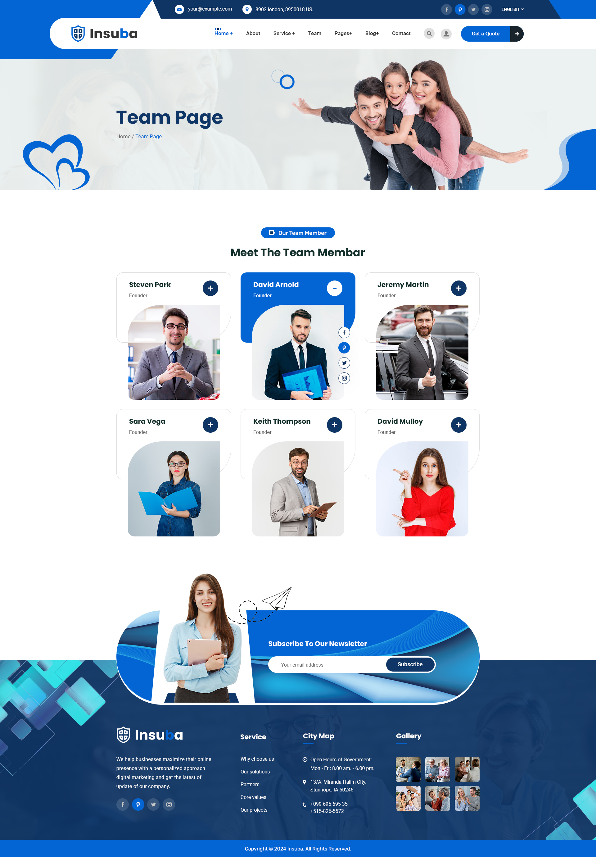 Insuba - Insurance Company PSD Template by bracketweb | ThemeForest