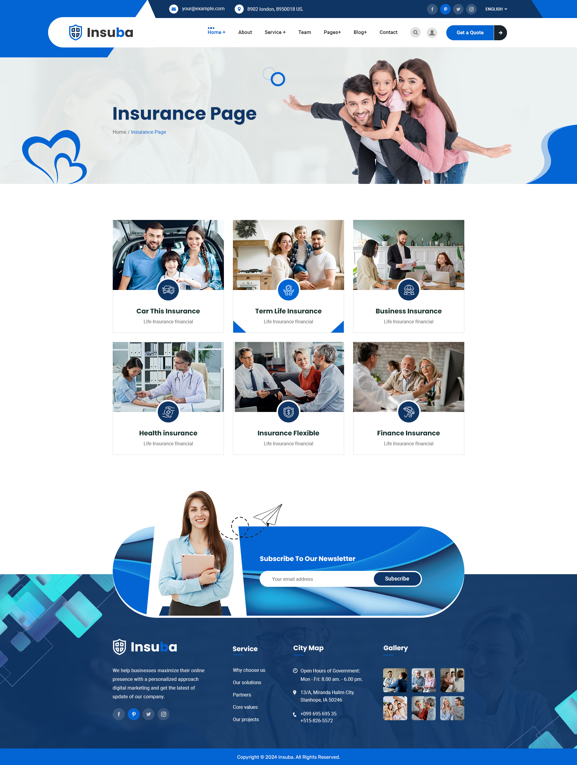 Insuba - Insurance Company PSD Template by bracketweb | ThemeForest
