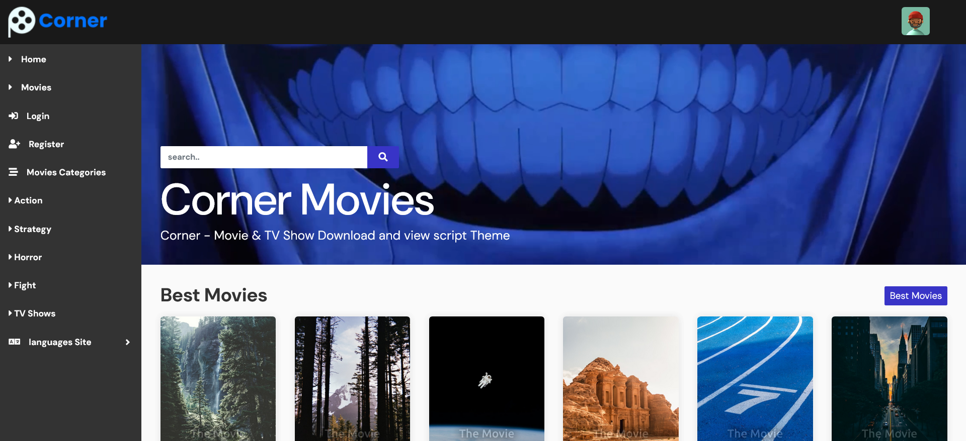Corner - Watch and download Movies Script Theme by Gorella | CodeCanyon