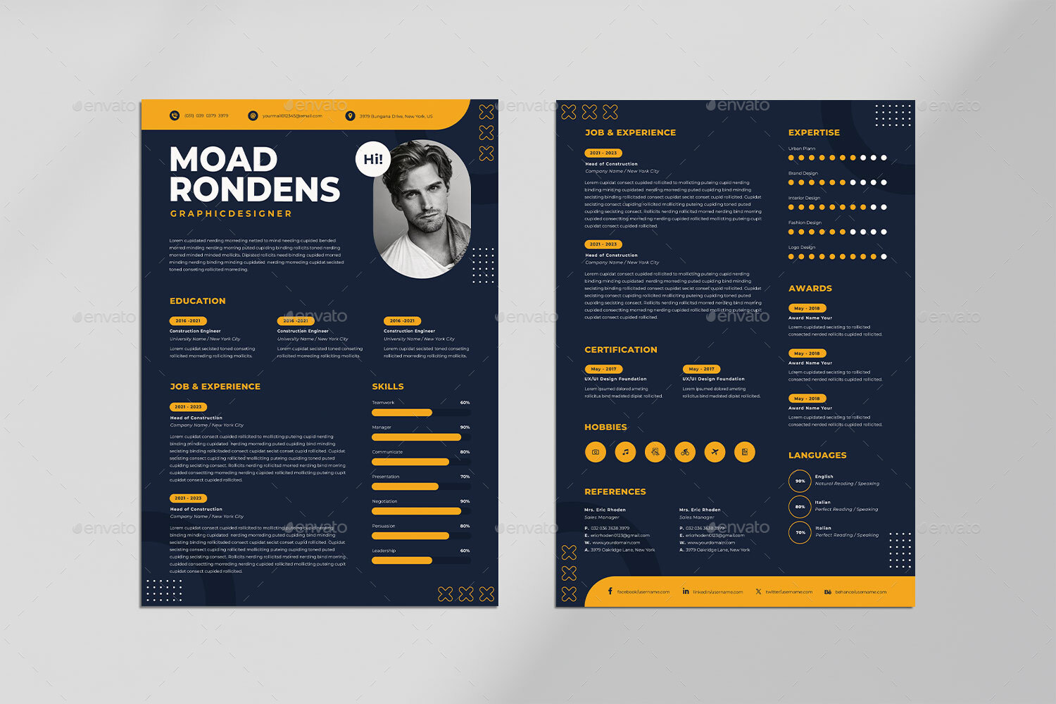 Resume Word Template, Print Templates | GraphicRiver