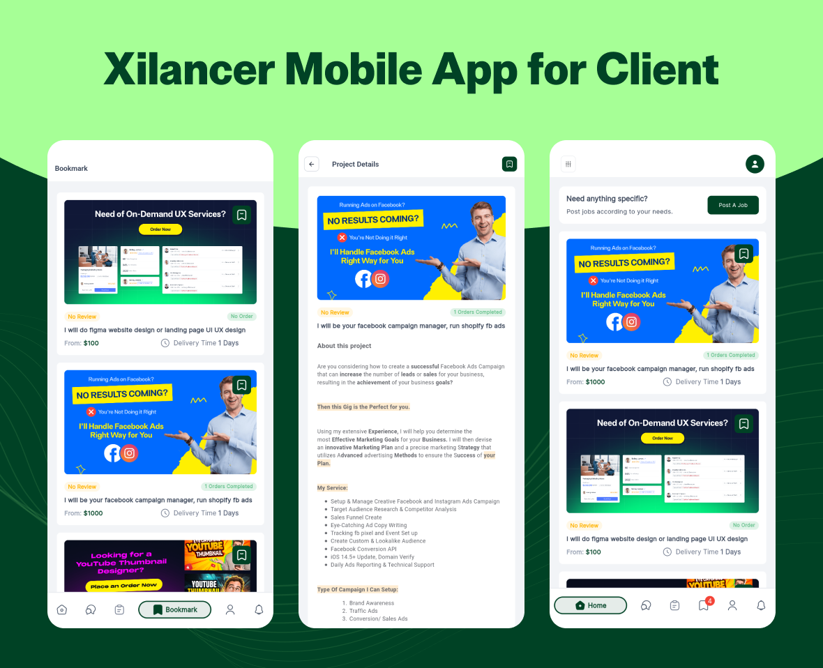 Client Flutter Mobile App - Xilancer Freelancer Marketplace Platform by xgenious