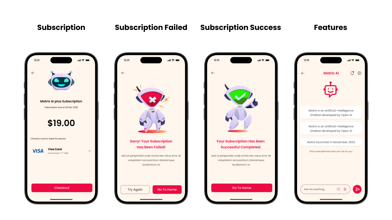 Matrix | AI-Chat Gpt Mobile App | React Native Template by codeforge0
