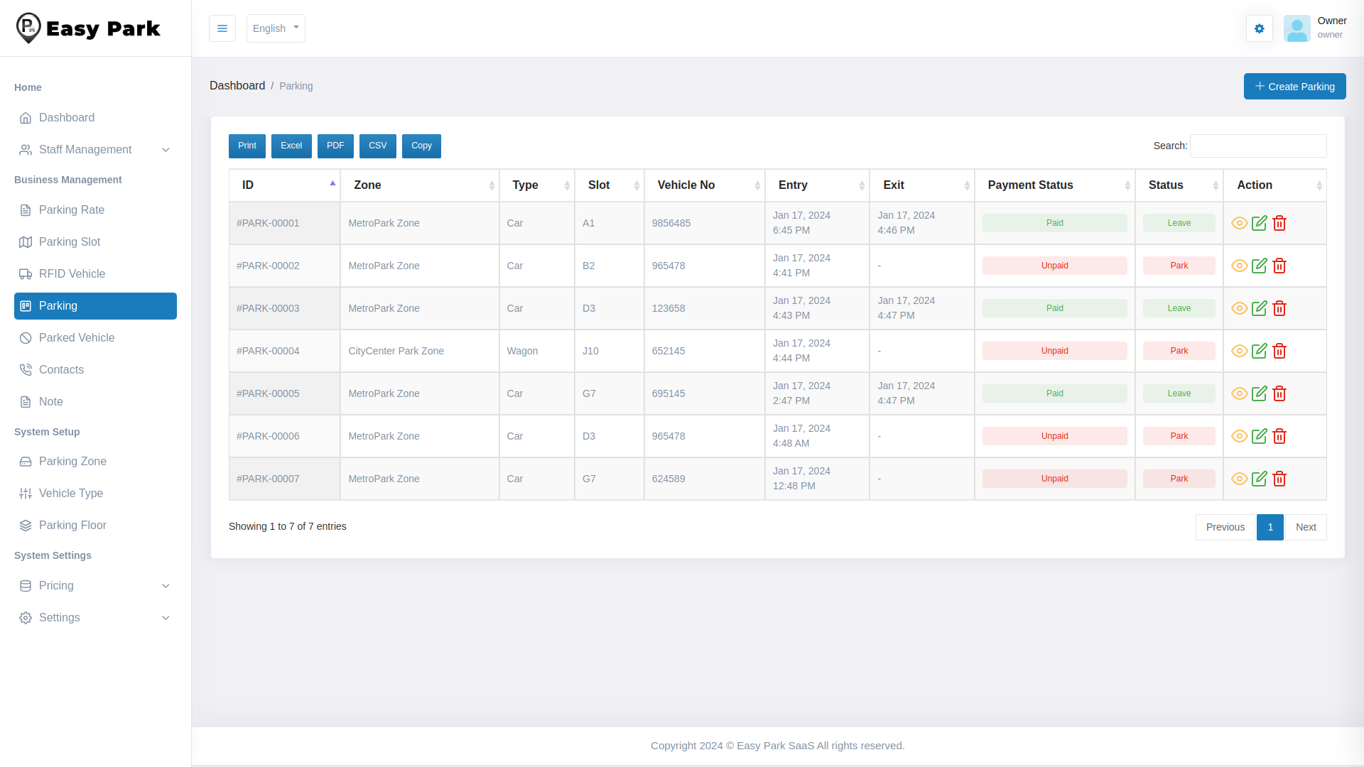 EasyPark SaaS - Vehicle Parking Management System by smartwebinfotech