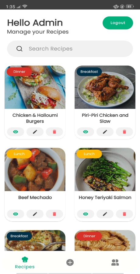 Half Bite - Weekly Meal Planner App - Android, Firebase, Ready to Publish by iac-studio