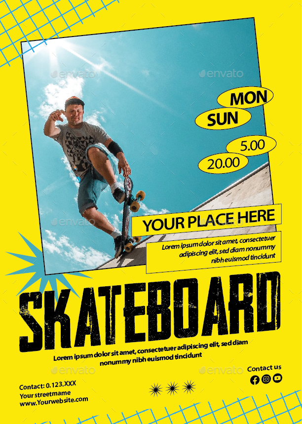 Skateboard Flyer, Print Templates | GraphicRiver