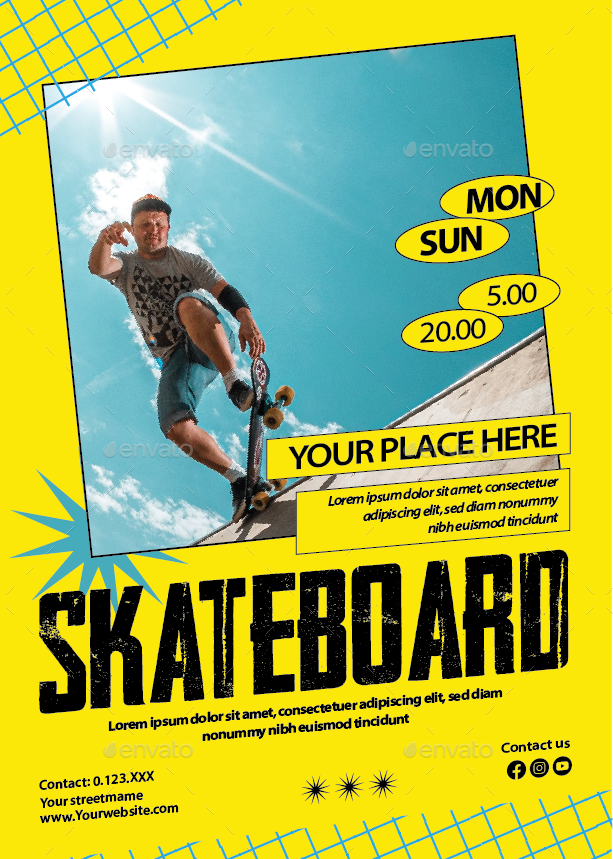 Skateboard Flyer, Print Templates | GraphicRiver