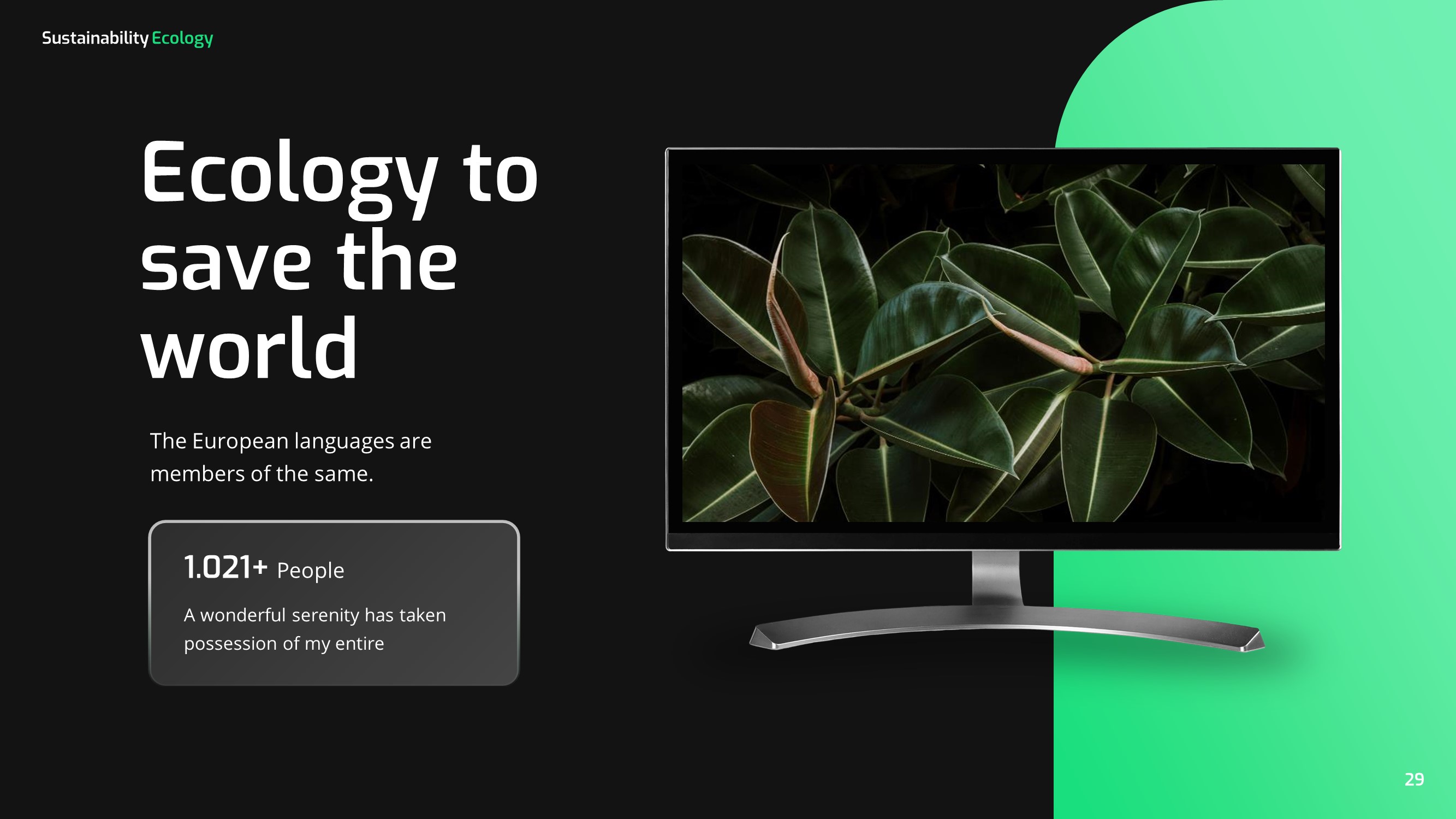 Sustainability Ecology PowerPoint Template, Presentation Templates