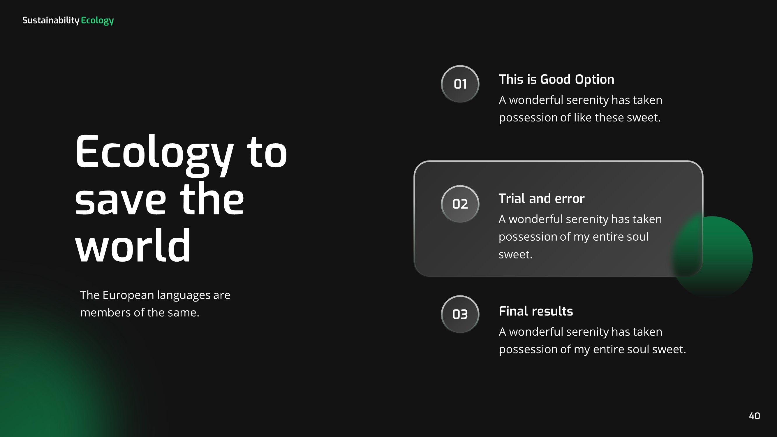 Sustainability Ecology PowerPoint Template, Presentation Templates