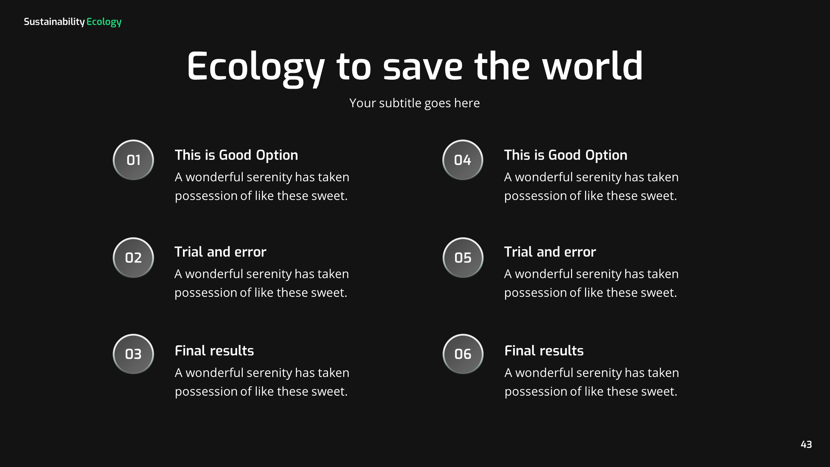 Sustainability Ecology PowerPoint Template, Presentation Templates