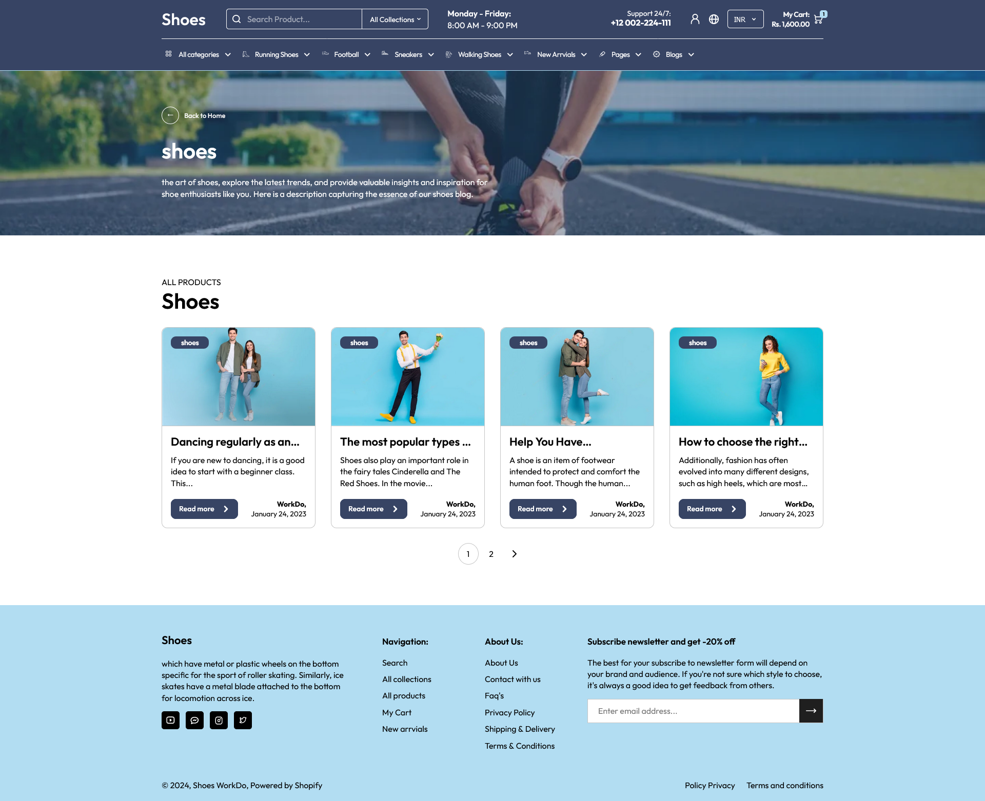 Shoes - Sports Footwear Responsive Shopify 2.0 Theme by WorkDo ...