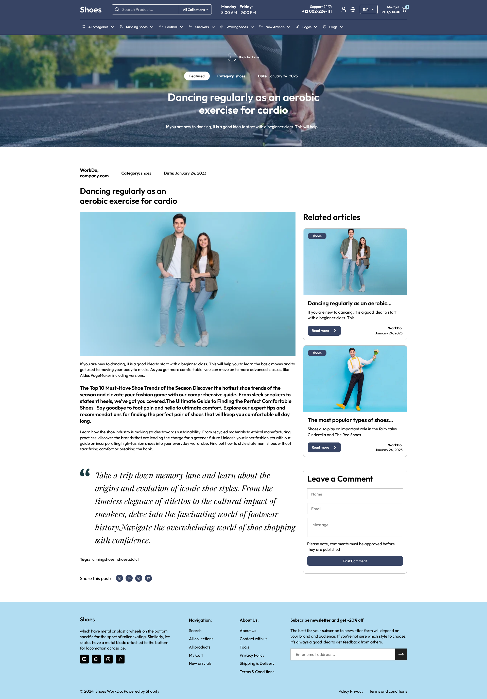 Shoes - Sports Footwear Responsive Shopify 2.0 Theme by WorkDo | ThemeForest