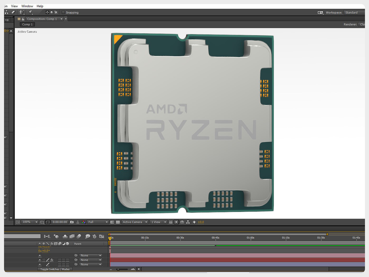 AMD RYZEN 9 CPU Detailed 3D Model for Element 3D & Cinema 4D by ...