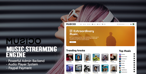 MUSICO – Music Streaming Engine by Meteros | CodeCanyon