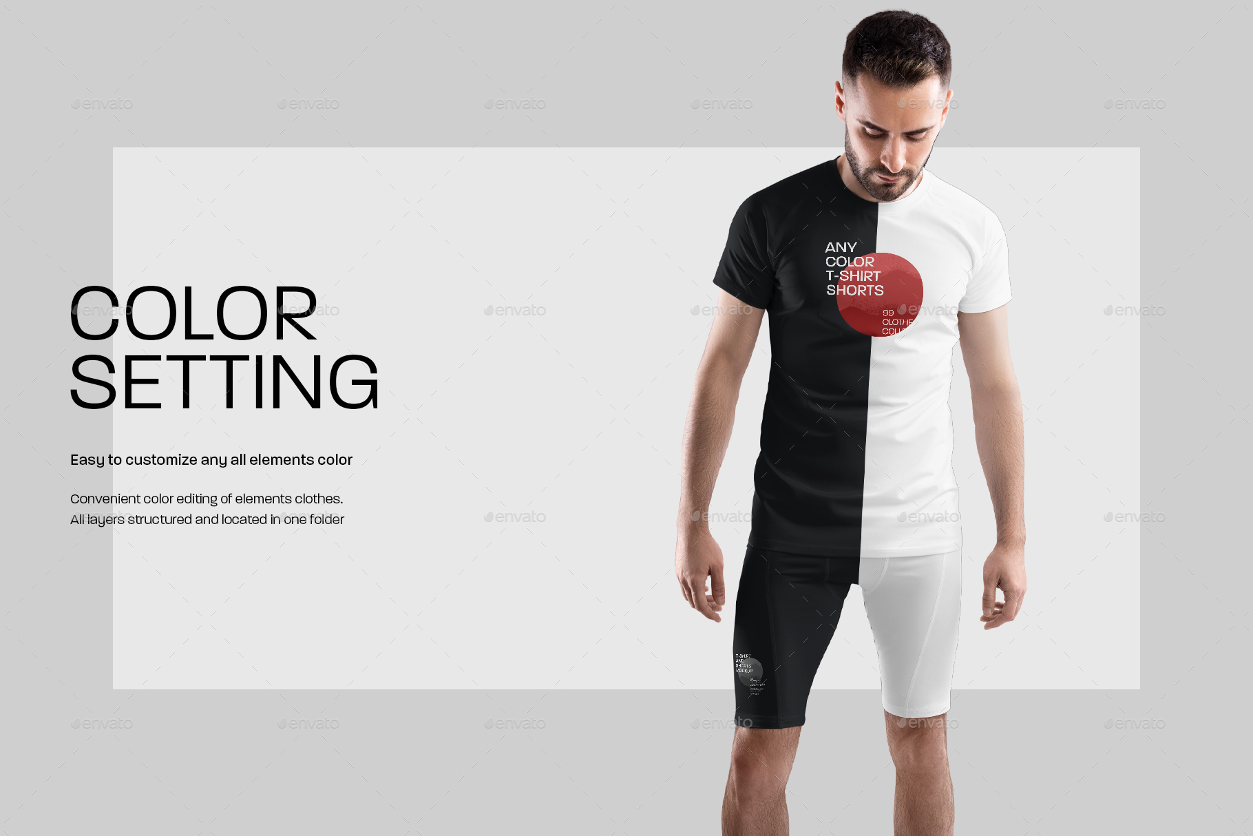 6 Men's Mockups T-Shirt and Compression Shorts, Graphics | GraphicRiver