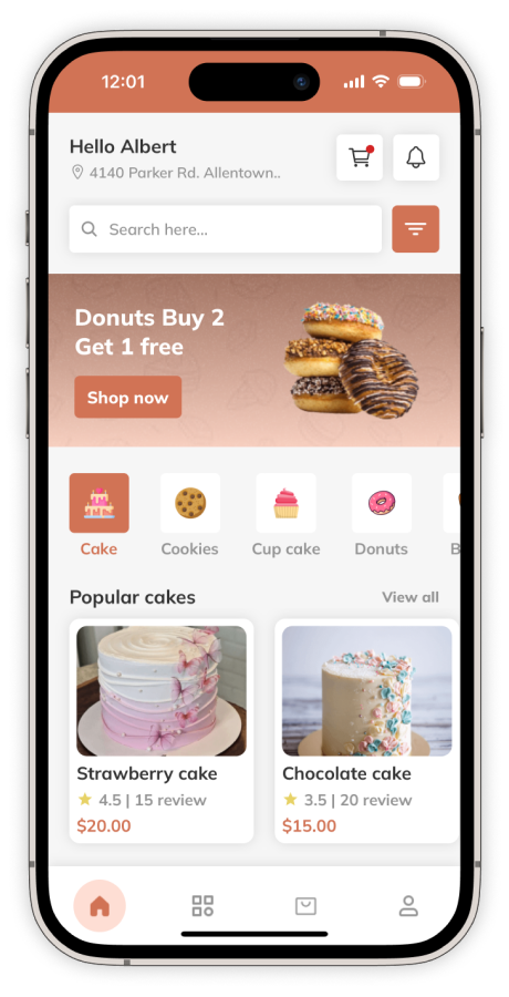 Online Bakery Store App Template in React Native | FDBakery by ...