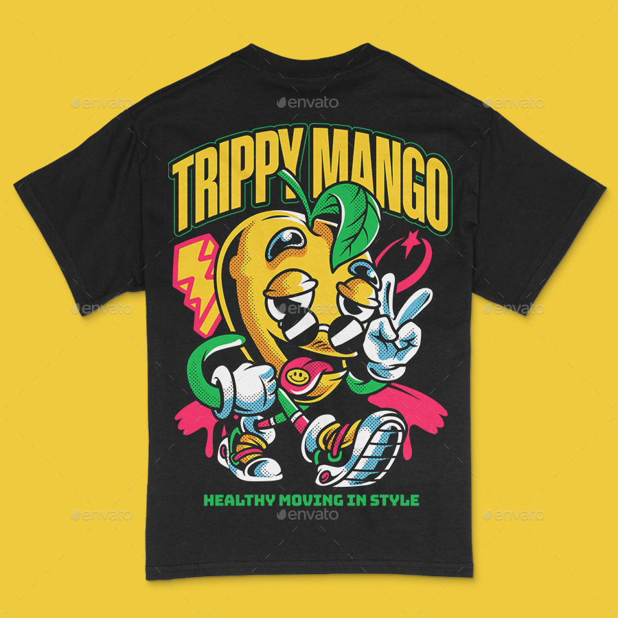Trippy Mango T-Shirt Design Template, T-Shirts | GraphicRiver