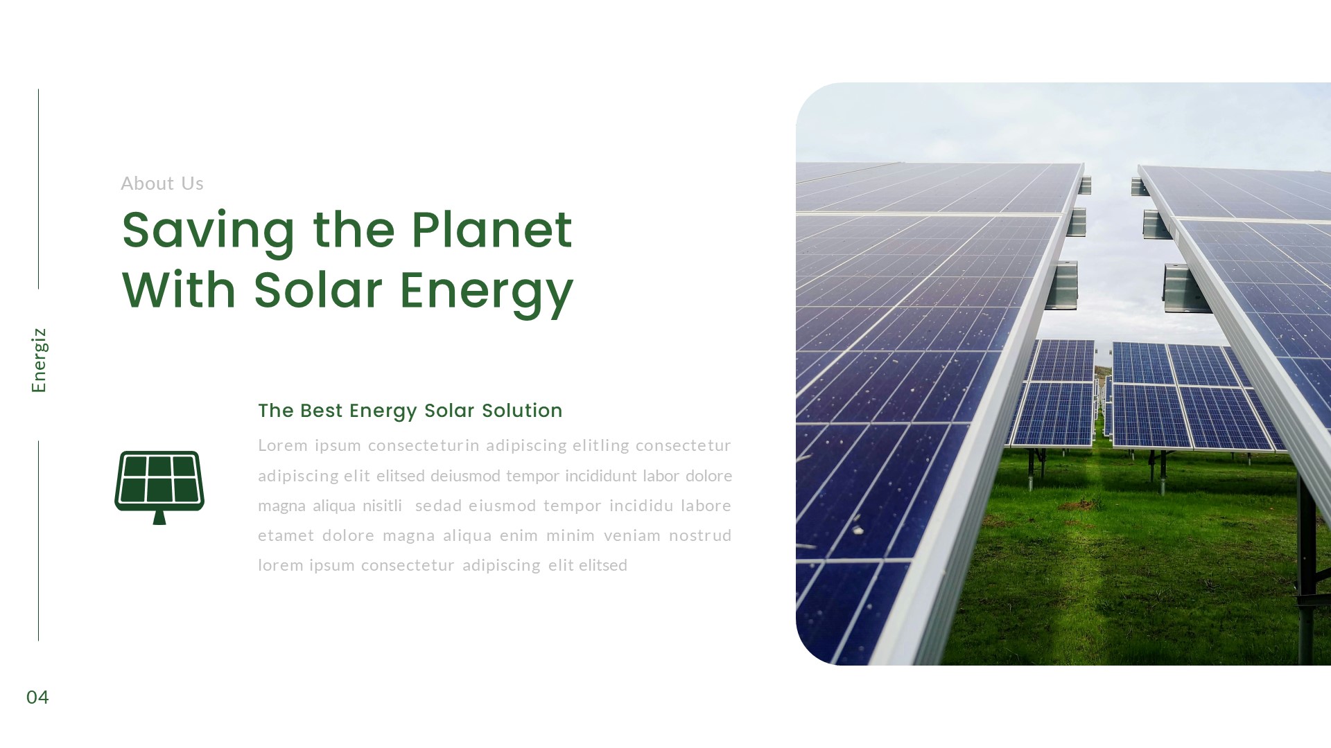 Energiz – Solar Energy PowerPoint Template, Presentation Templates