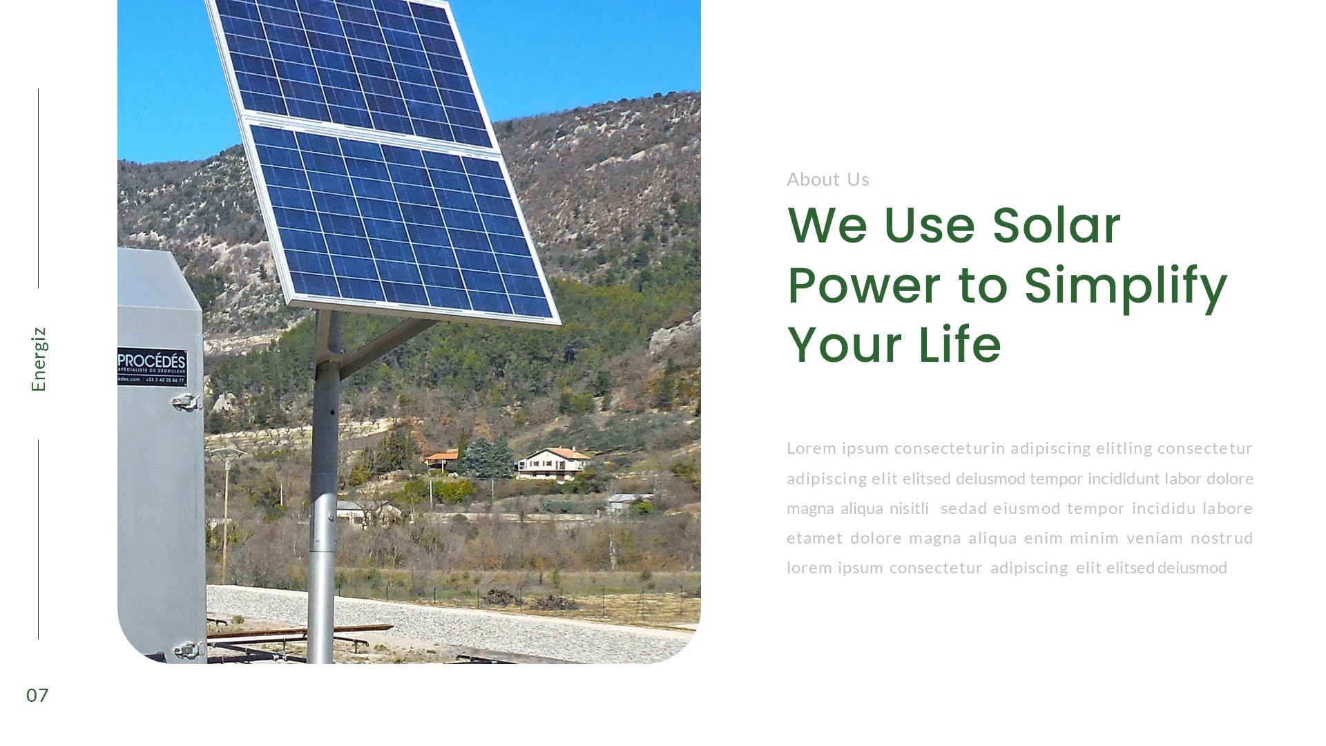 Energiz – Solar Energy PowerPoint Template, Presentation Templates