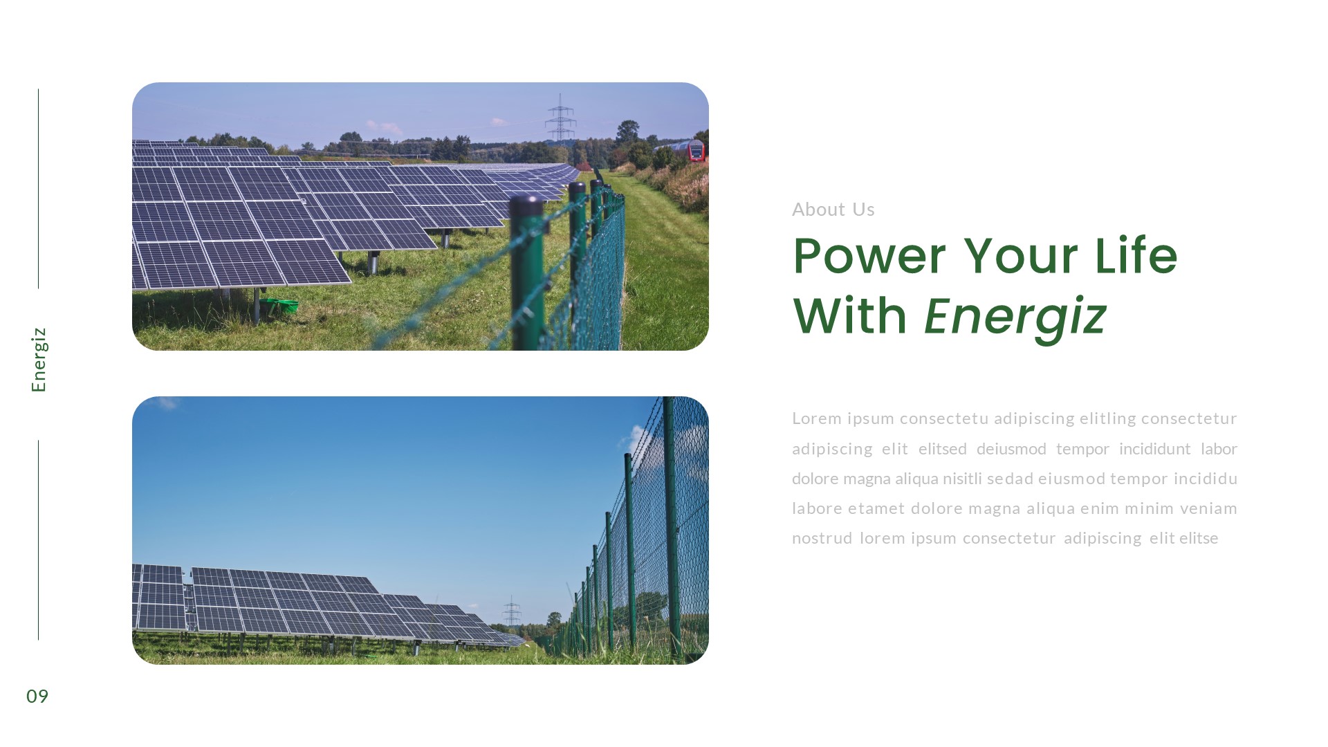 Energiz – Solar Energy PowerPoint Template, Presentation Templates