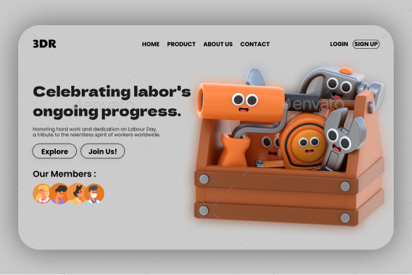 3D Labor Day, Graphics | GraphicRiver
