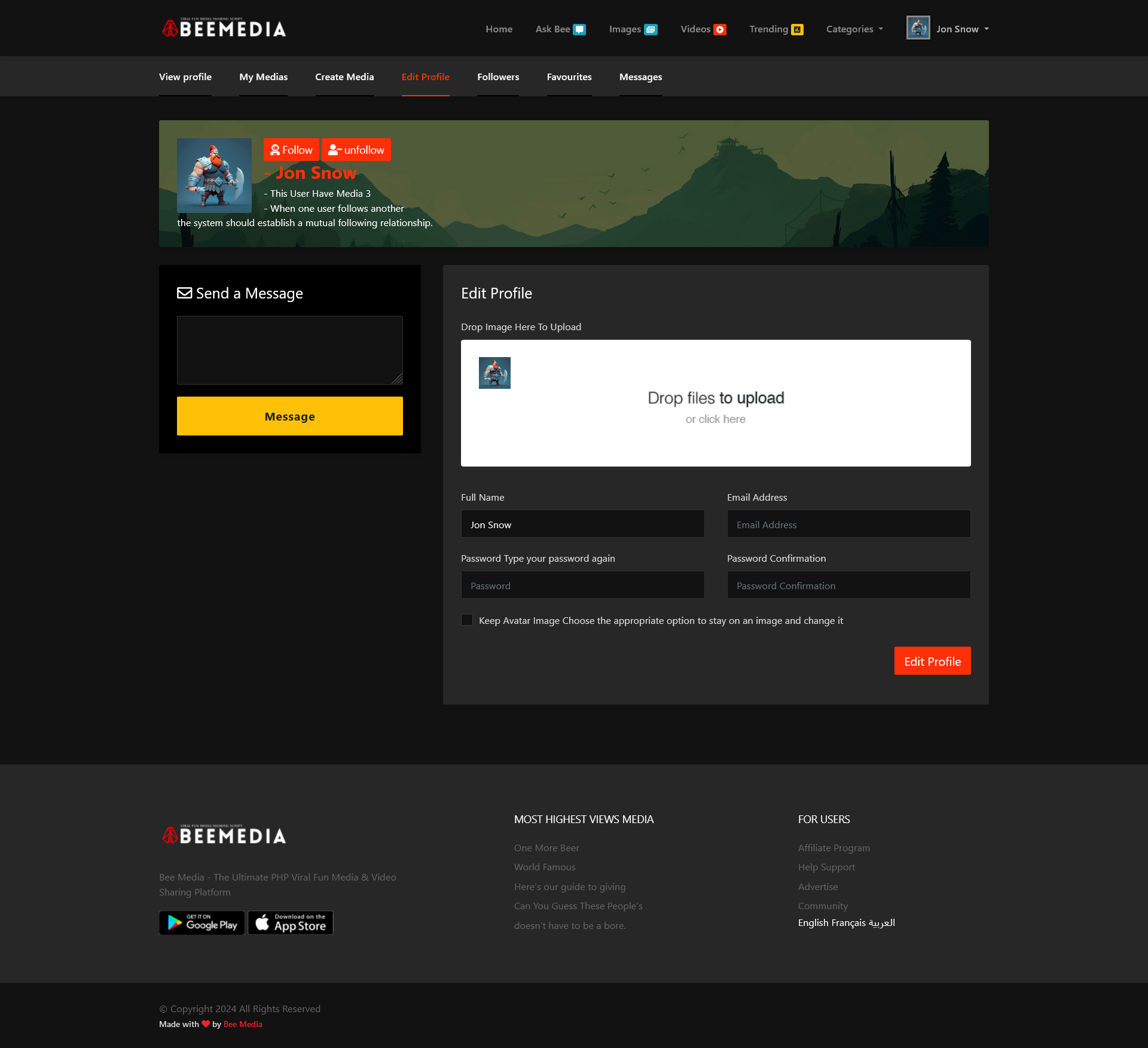 Beemedia - Viral Fun media Sharing Script Theme by Meteros | CodeCanyon