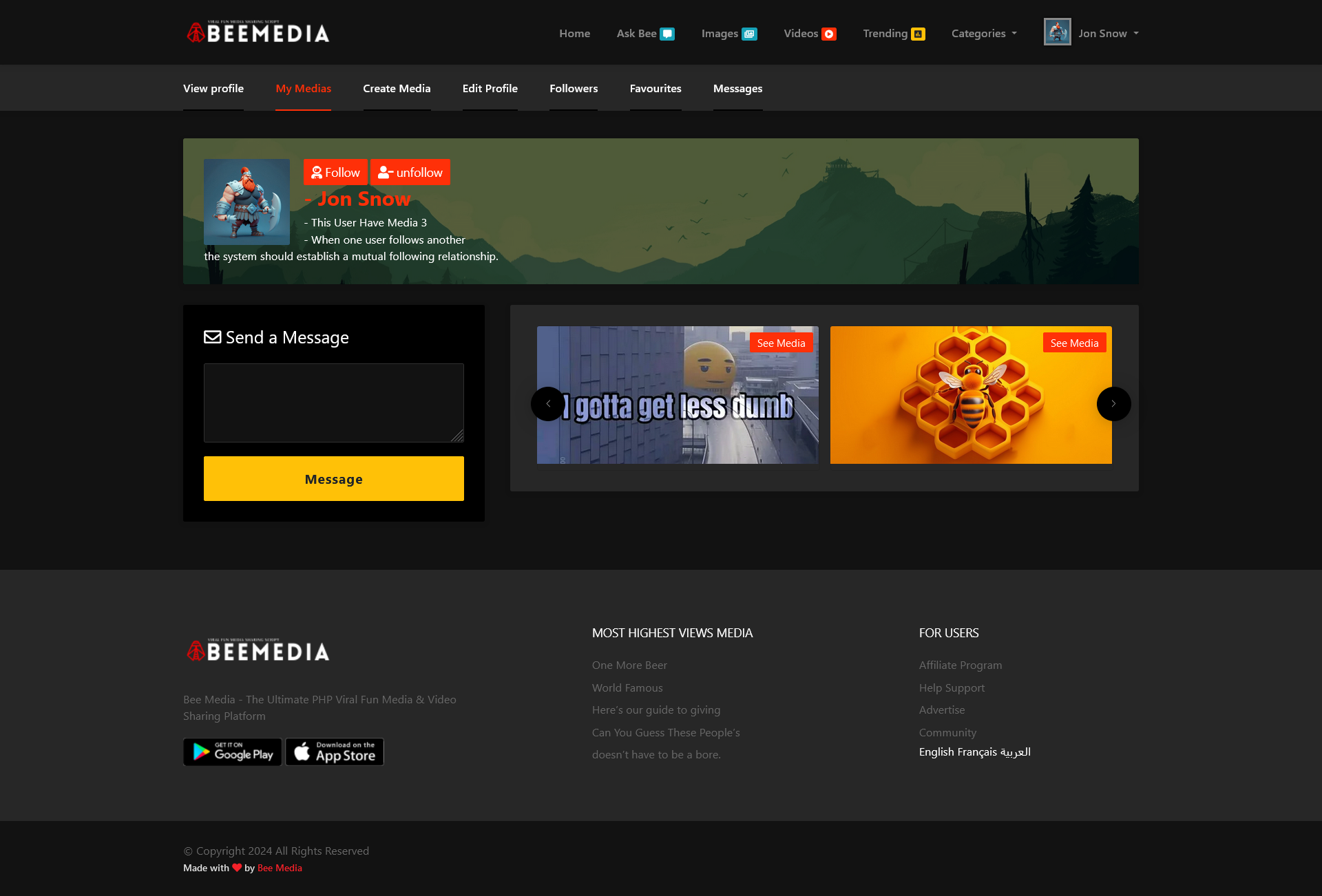 Beemedia - Viral Fun media Sharing Script Theme by Meteros | CodeCanyon