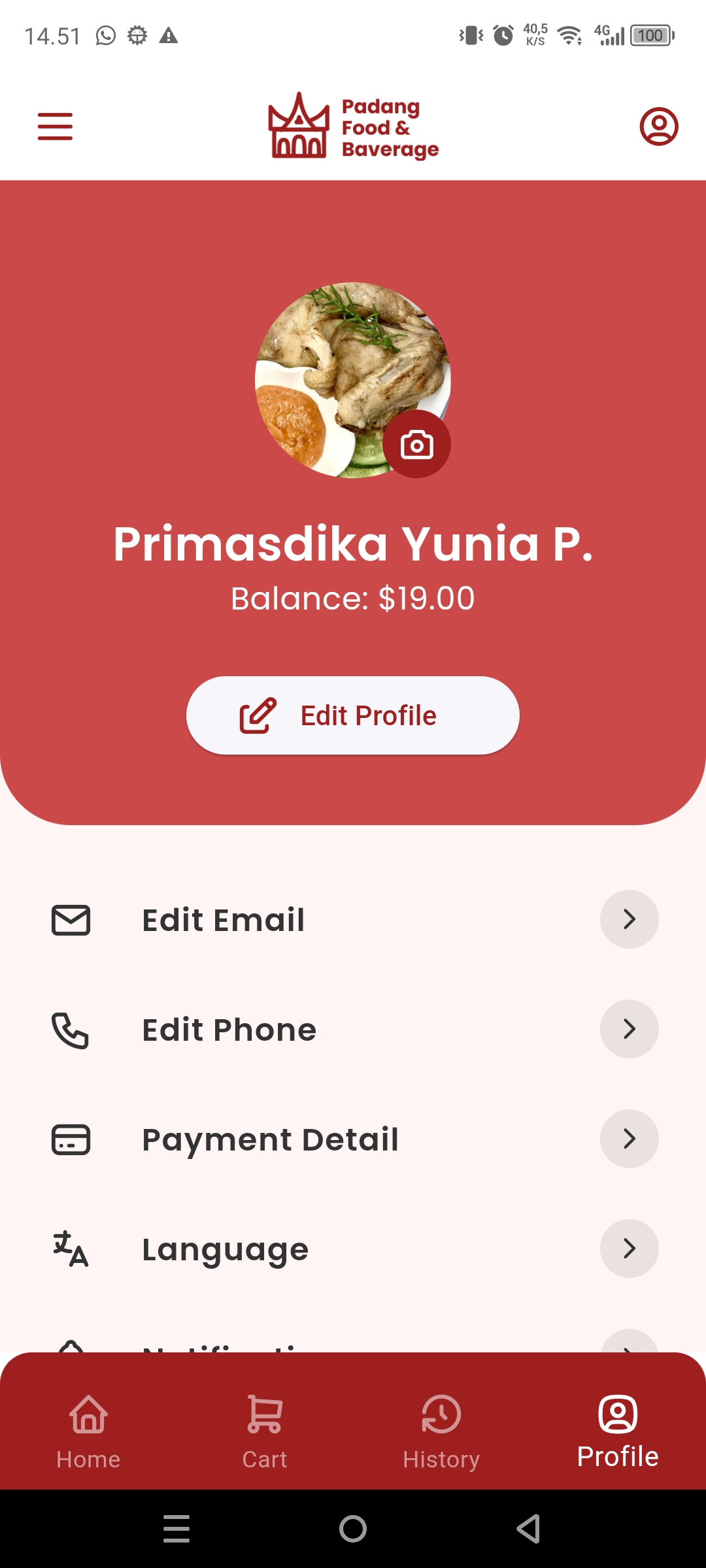 Padang Food App | Flutter Android iOS UI Kit Template by lazyntaxUI
