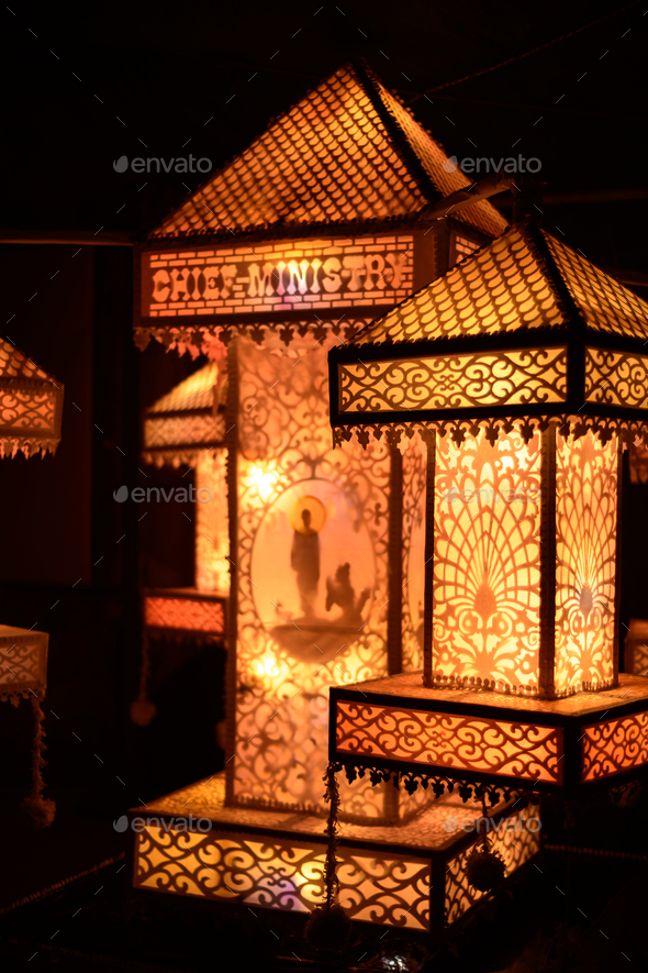 Beautiful Vesak lantern with decortaion close up, Sri lankan vesak ...