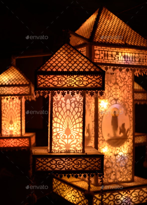 Vesak lanterns, handmade stylish decortaion patterns on the lanterns ...