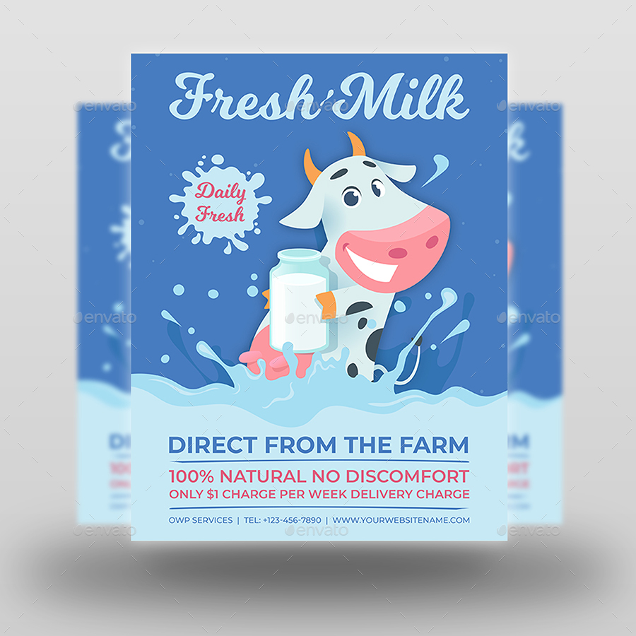 Farm Fresh Milk Flyer Template Vol.2, Print Templates | GraphicRiver