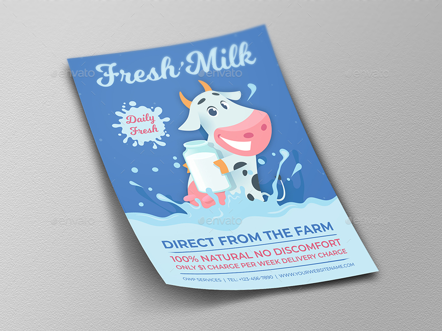 Farm Fresh Milk Flyer Template Vol.2, Print Templates | GraphicRiver