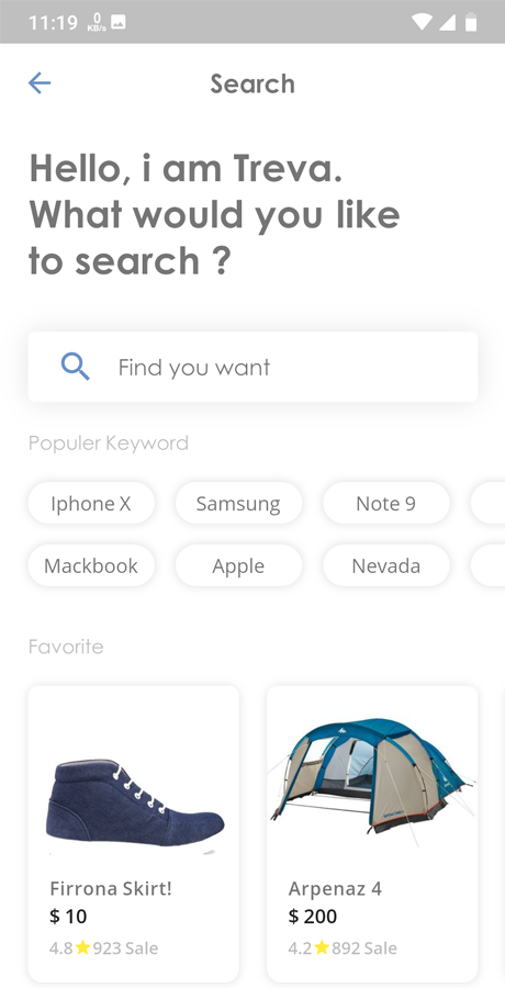 Treva Shop React Native ecommerce template in react native by JeffDevelopers