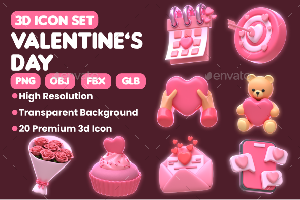 3D Valentine's Day, Graphics | GraphicRiver