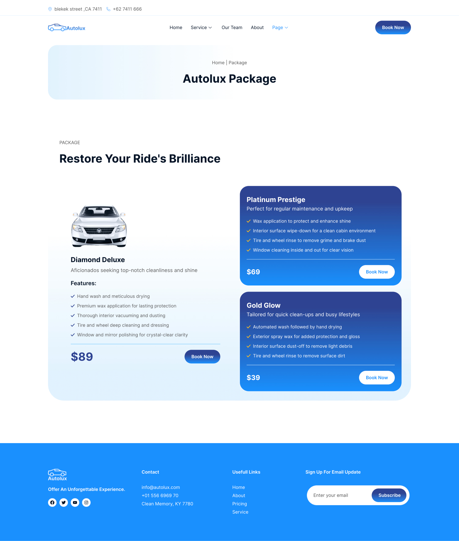 Autolux - Car Wash & Detailing Service Elementor Template Kit by ...