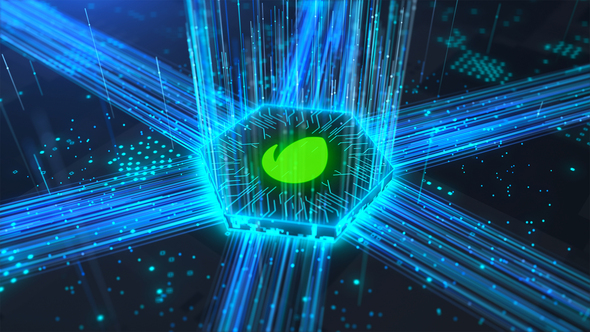 Hexagon core with data flow particle Logo Reveal, After Effects Project ...