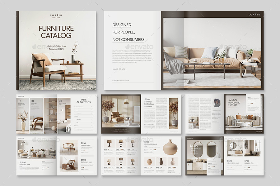 Square Furniture Catalog, Print Templates | GraphicRiver