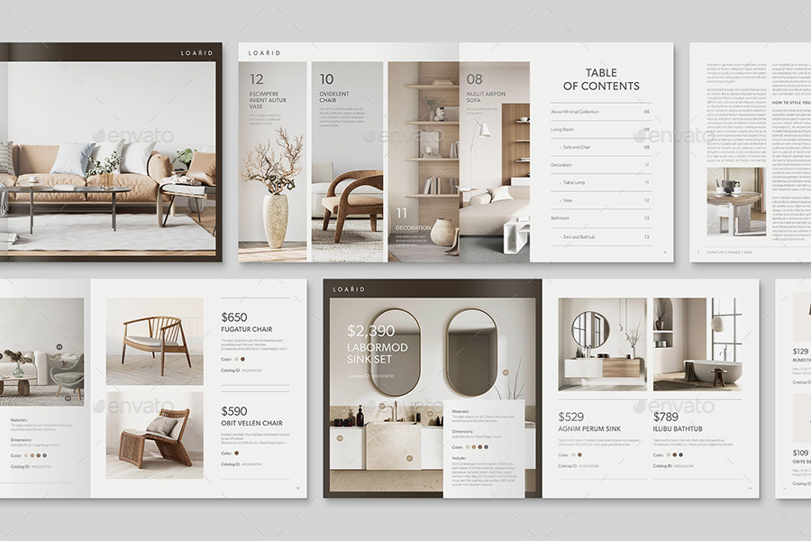 Square Furniture Catalog, Print Templates | GraphicRiver
