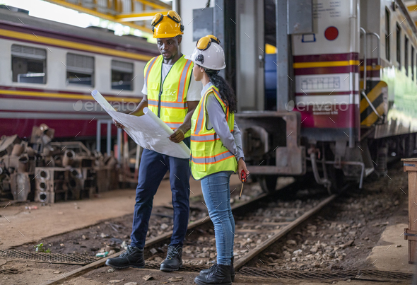 Engineers use blueprints for rail maintenance and troubleshooting to ensure safe train ...