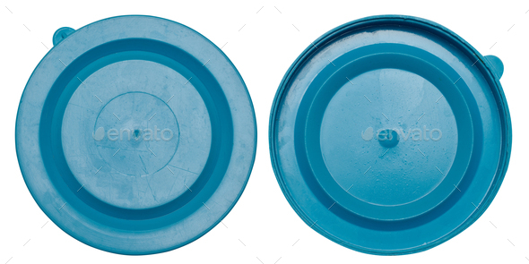 Blue plastic lid for glass jars on isolated background Stock Photo by ...