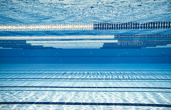 Sport Recreation: Olympic Swimming pool under water background. Stock ...