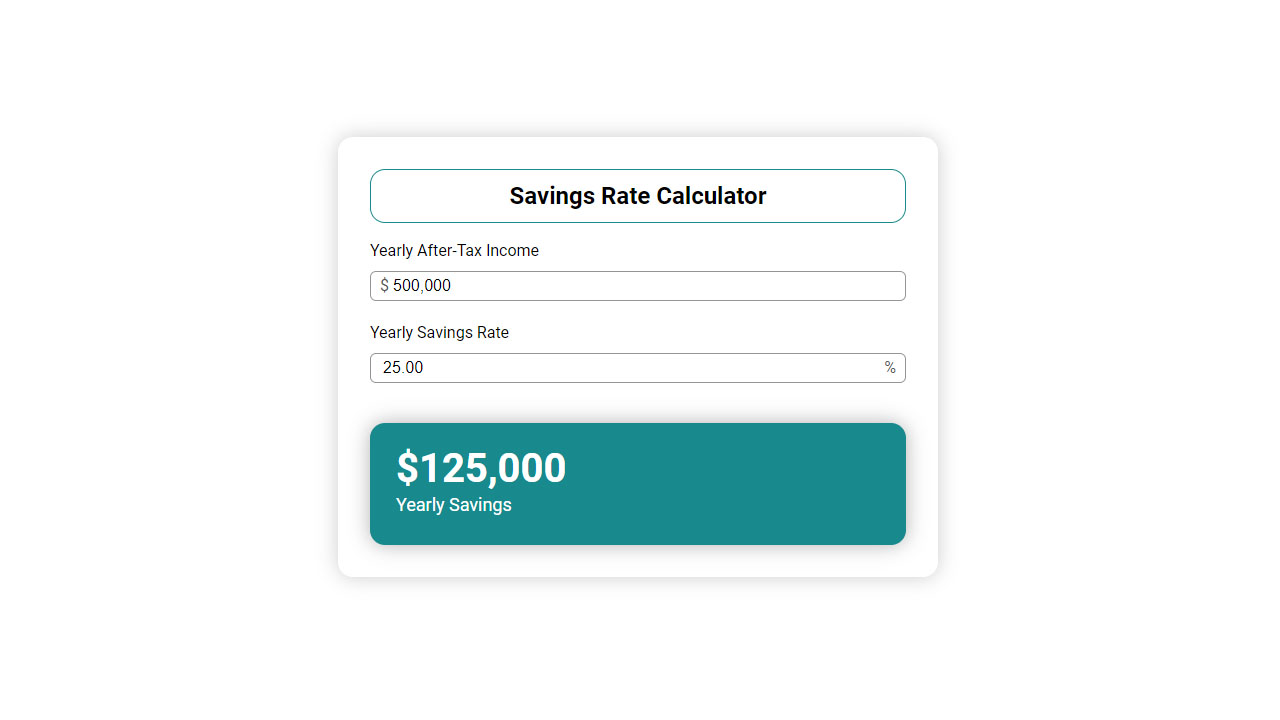 Savings Rate Calculator - Web Calculator for your Website by OceanITPark
