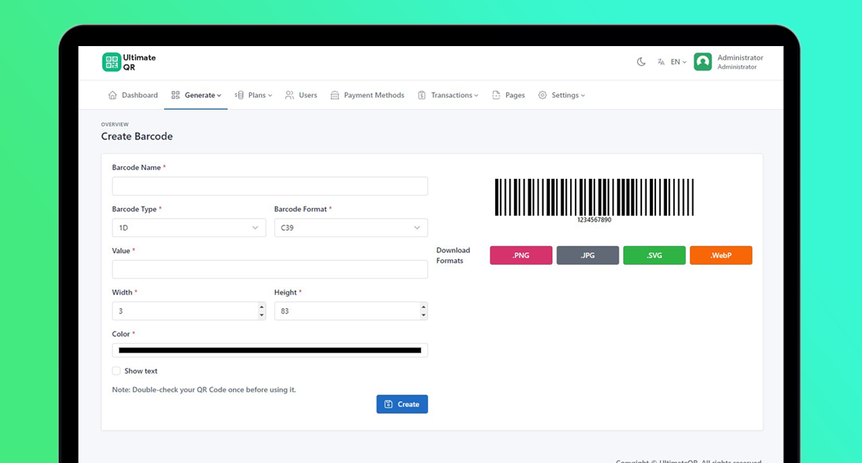 UltimateQR - Advanced QR Code Generator + Barcode - PHP SaaS Script by ...
