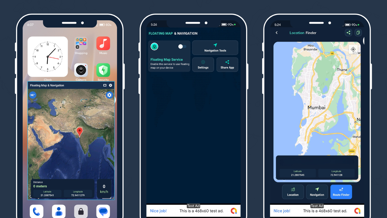 Floating Map Navigation with AdMob Ads Android by MJAppsStudio | CodeCanyon