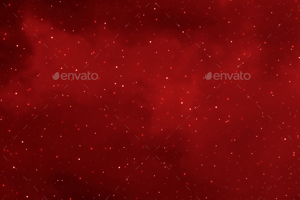 Starry night sky. Red galaxy space background. Stock Photo by Maliflower73