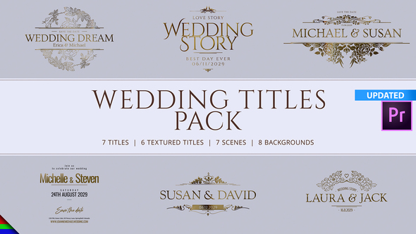 Wedding Titles Pack, Premiere Pro Templates | VideoHive