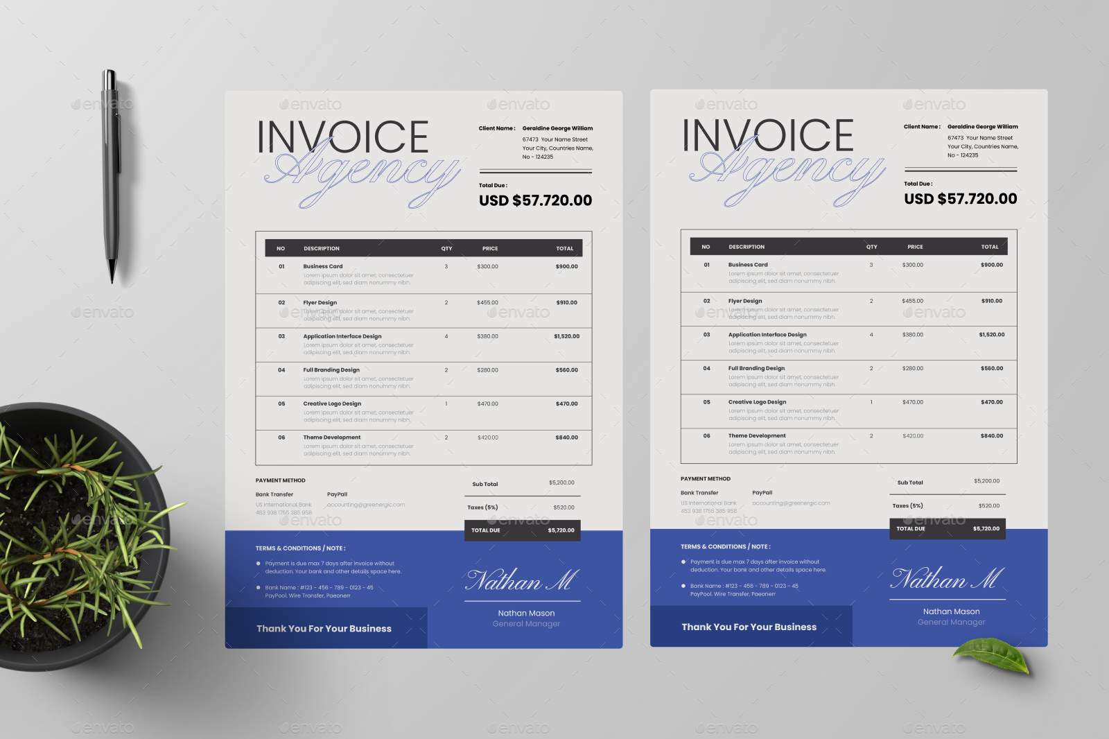 Simple Modern Invoice, Print Templates | GraphicRiver
