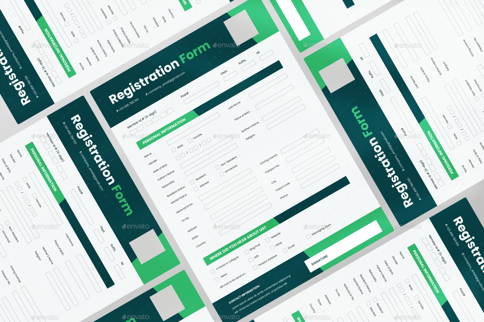 Modern Registartion Form, Print Templates | GraphicRiver