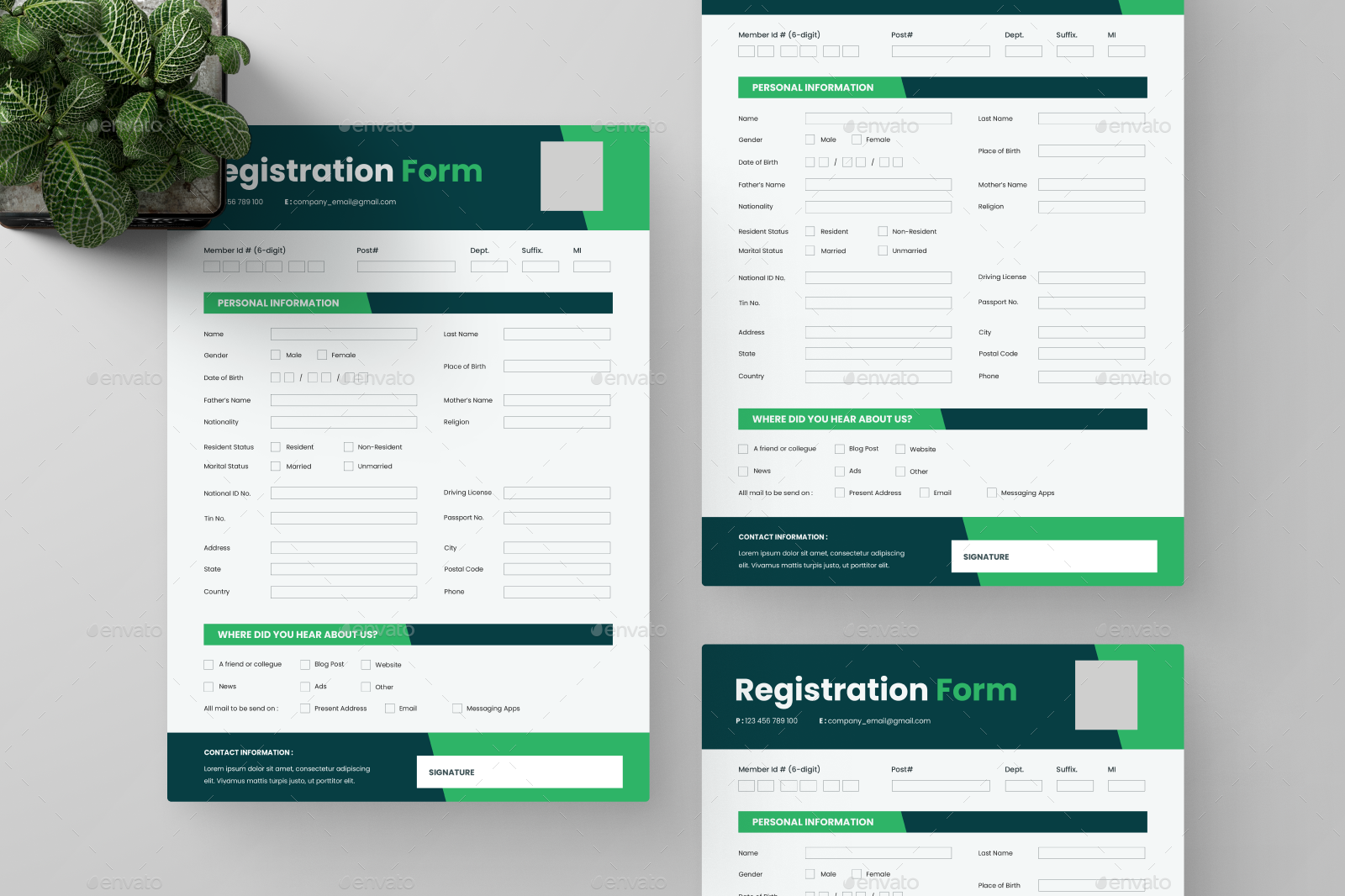 Modern Registartion Form, Print Templates | GraphicRiver